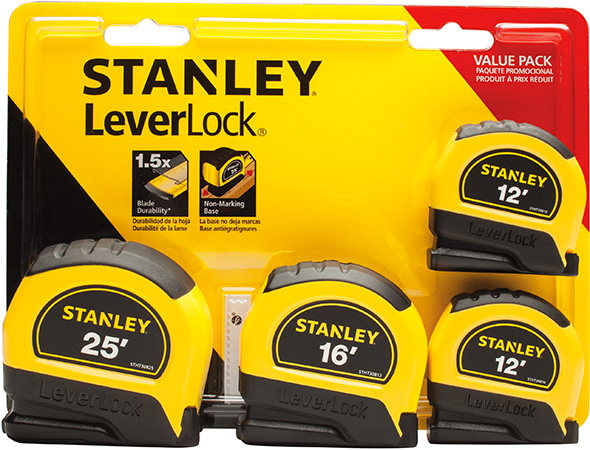 Stanley LeverLock Tape Measure 4-Pack for $10